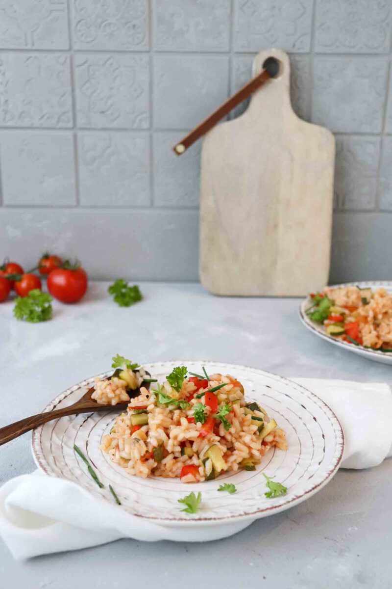 Risotto mit Paprika und Zucchini - Stylingkitchen